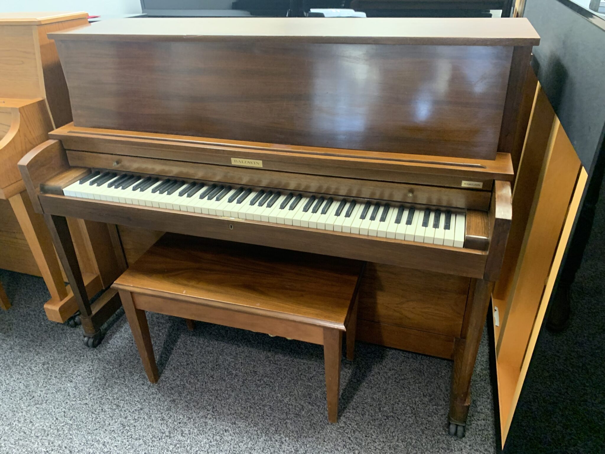SOLD | 1990 Walnut Baldwin Hamilton 241 | Used Pianos in Cleveland ...