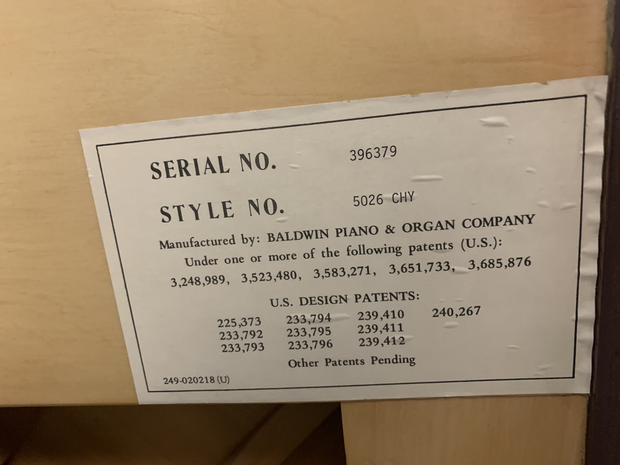 SOLD | 1986 Cherry Baldwin 5026 | Used Pianos in Cleveland | Solich Piano